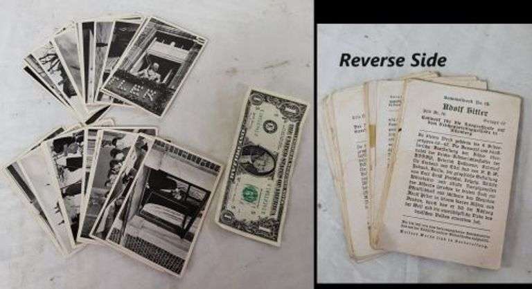 Collection of Adolf Hitler Cigarette Cards ( paper) . Small illustrated ...