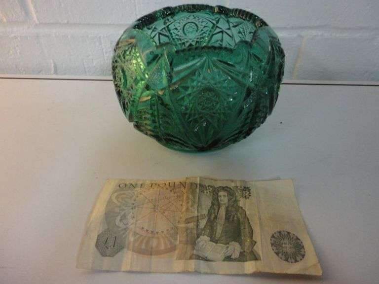 FENTON SPRUCE GREEN ROSE BOWL STARBURST & TREE PATTERN - Texas Online ...