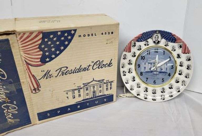 Never Used 1960’s Presidents Clock w / Original Box. ~ cash only ~. (5C ...