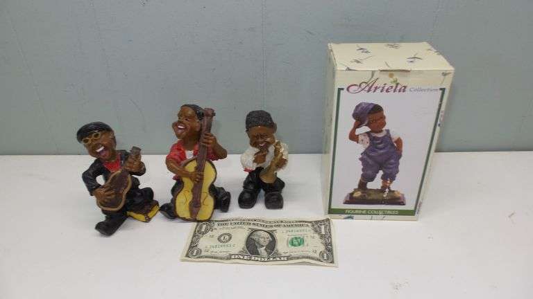 Set of 3 CUTE Resin Jazz Band Figurines & Ariela Collection Figurine ...