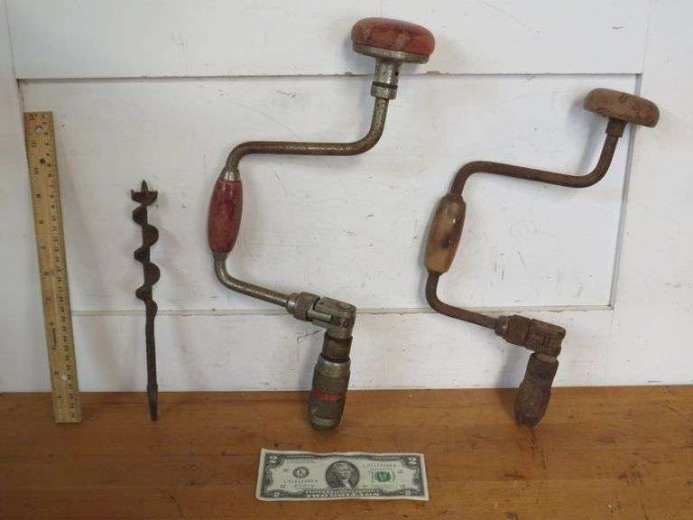 One Bit and Two Vintage Braces as shown - Texas Online Auction House