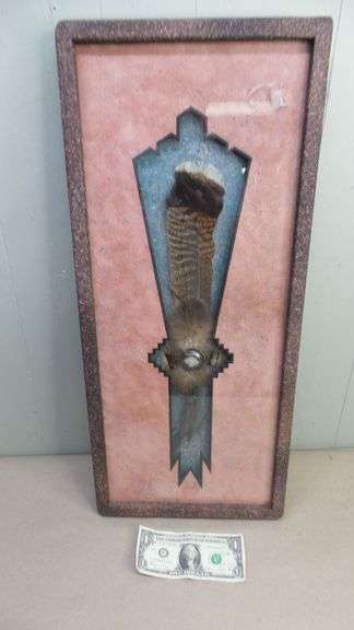 Gorgeous Native Shadow Box Feather Décor! (12A) - Texas Online Auction ...