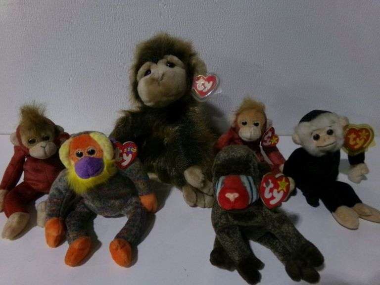 Ty Beanie Baby group of monkeys - Texas Online Auction House
