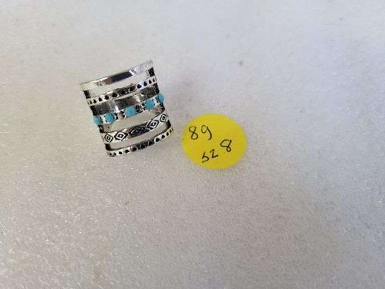 Size 8 Ring. Marked S925. 8 grams. ~ cash only~ . (5A) - Texas Online Auction House