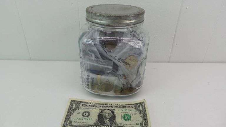 Large Jar FULL of Labeled Coins! Mostly wheat pennies, state quarters ...