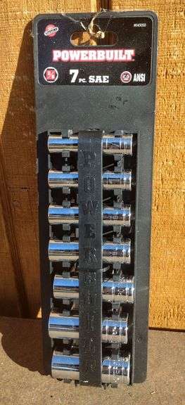 Powerbuilt Tool 7 piece socket set SAE in original packaging - Texas ...