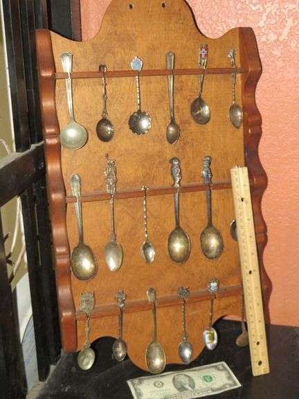 Vintage Collectible Spoons and Display Rack as shown - Texas Online ...