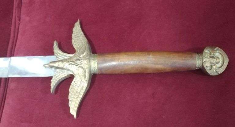 Vintage Swan Sword with Sheath - believed to feature wooden and brass ...