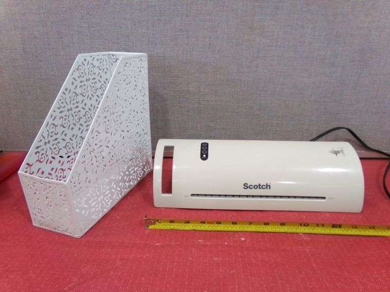 Metal heavy duty magazine rack and Scotch laminator (tested and works ...