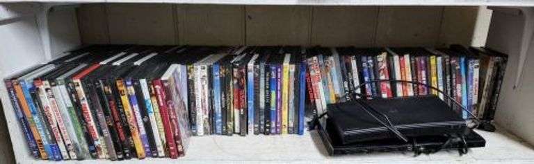 Over 80 DVD’s w / A DVD player and Blu-Ray Player. ~ cash only ~ . (8A ...