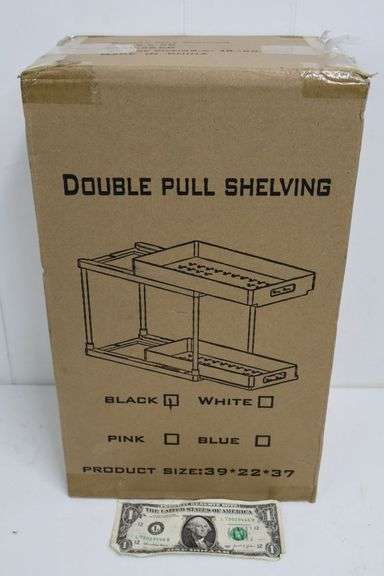 NEW Double Pull Out Shelving Kit! Black. (7C) - Texas Online Auction House