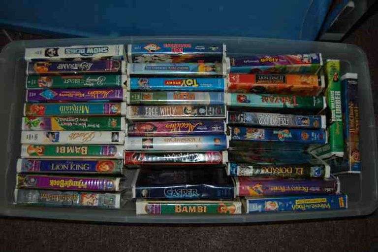 SET OF 30 80'S AND 90'S DISNEY VHS IN HUGE TUB - Texas Online Auction House