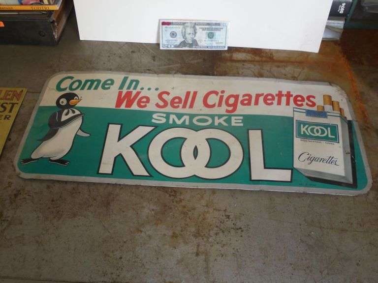 Vintage KOOL Cigarettes Metal Sign ( no harmful warning) - Texas Online ...