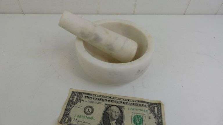 Vintage Marble Mortar & Pestle! (7C) - Texas Online Auction House