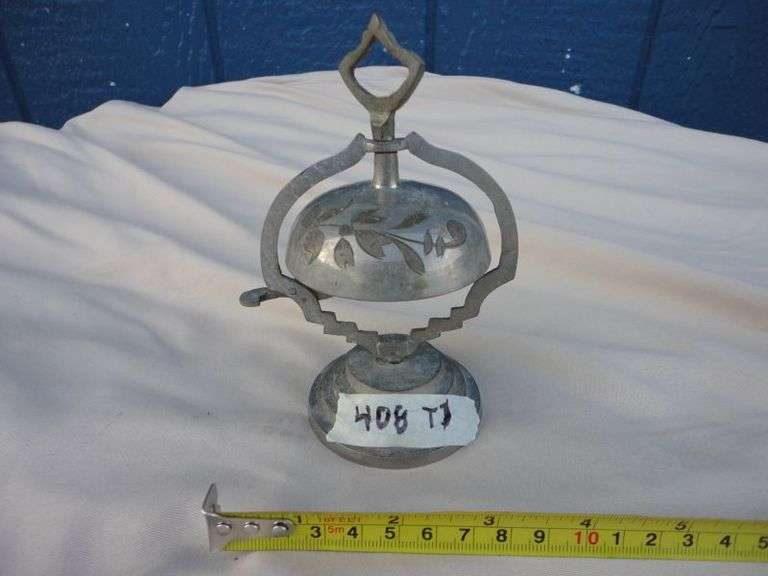 T1 ANTIQUE ETCHED METAL FRONT COUNTER BELL LOOK THIS UP - Texas Online ...