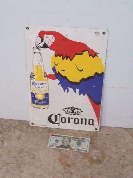 Newer Metal Corona Sign - Texas Online Auction House