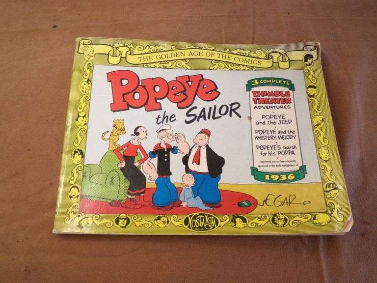 Vintage 1971 Popeye the Sailor large book by E.C. Segar from the Golden ...