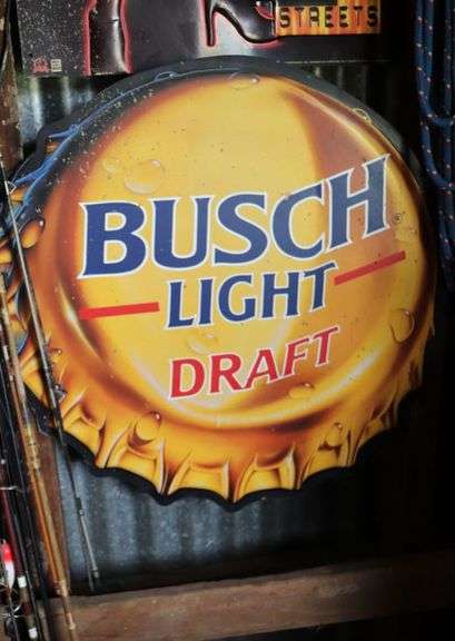 Metal BUSCH LIGHT BEER SIGN (RS) - Texas Online Auction House
