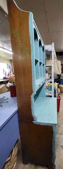 Painted Vintage Cabinet (2 pcs). One side not painted. ( see extra ...