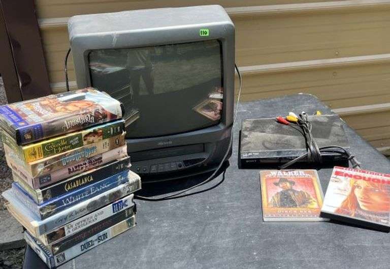 TV WITH VHS PLAYER & DVD PLAYER. CLASSIC VHS TAPES - Texas Online ...