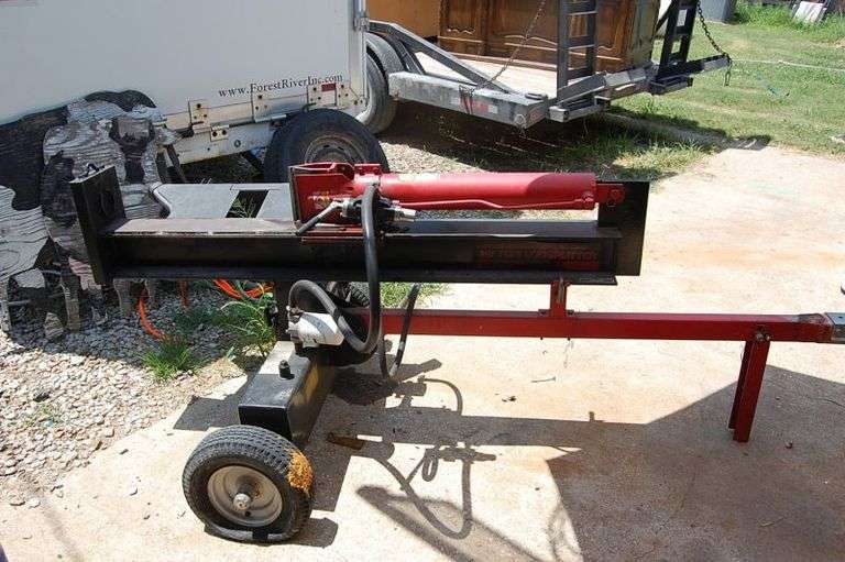 20 Ton Log Splitter W/ Side shelf- Works Great - Texas Online Auction House