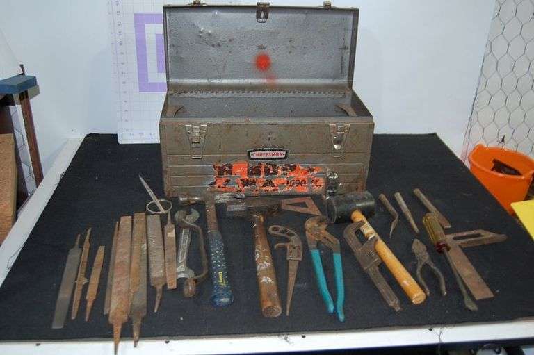 Metal Tool Box w/ Assorted tools - Texas Online Auction House
