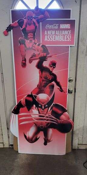 Coca Cola Marvel Promo Wolverine / Deadpool. ( Cardboard). ~ cash only ...
