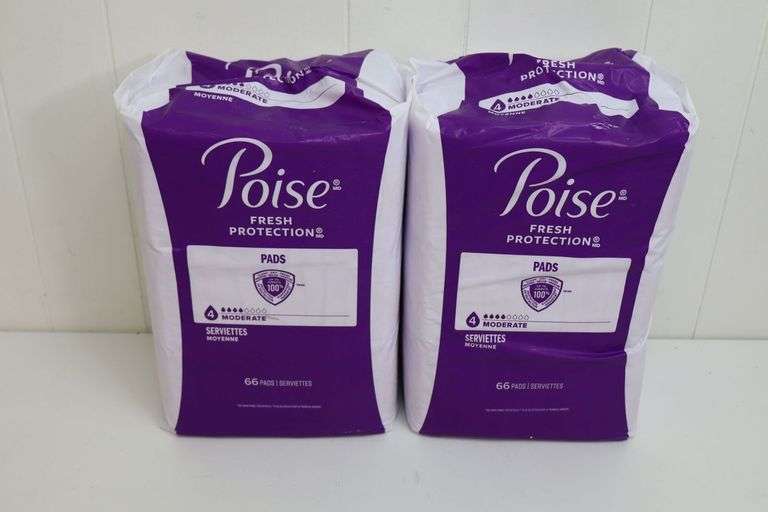 NEW Lot of TWO 66CT Packs of Poise Pads! (4B) - Texas Online Auction House