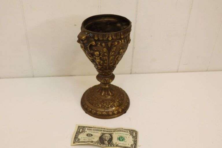 Large Vintage Ornate Bronze Chalice! (5B) - Texas Online Auction House