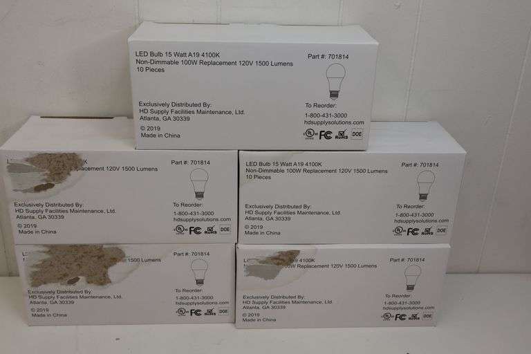 NEW Lot of FIVE 10-Count Boxes of LED Light Bulbs! (9C) - Texas Online ...