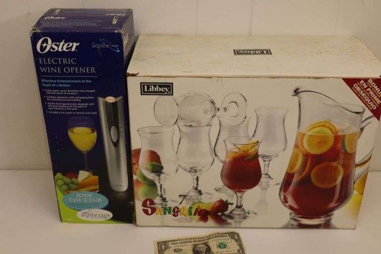 Oster Electric Wine Opener AND Libbey 7PC Sangria Set! (10A) - Texas ...