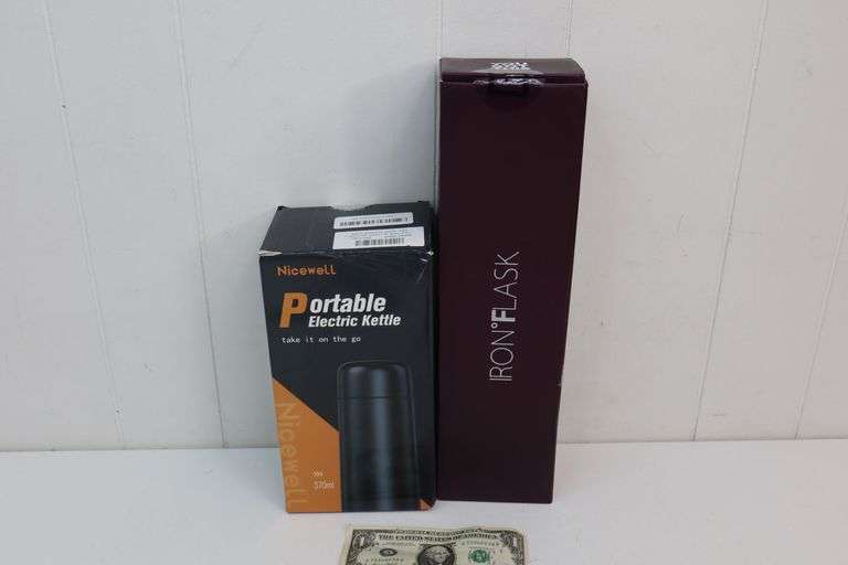 Portable Electric Kettle & Iron Flask 24oz Stainless Steel Water Bottle ...