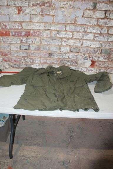 US Military Jacket Green Field Coat - Size Large Long - Needs Cleaned ...