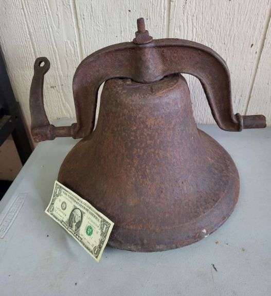 Large Vintage Iron Bell.. Clacker intact ~ cash only ~ . (2C) - Texas ...