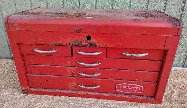 Awesome vintage PROTO Professional Tools red toolbox with 6 drawers and ...