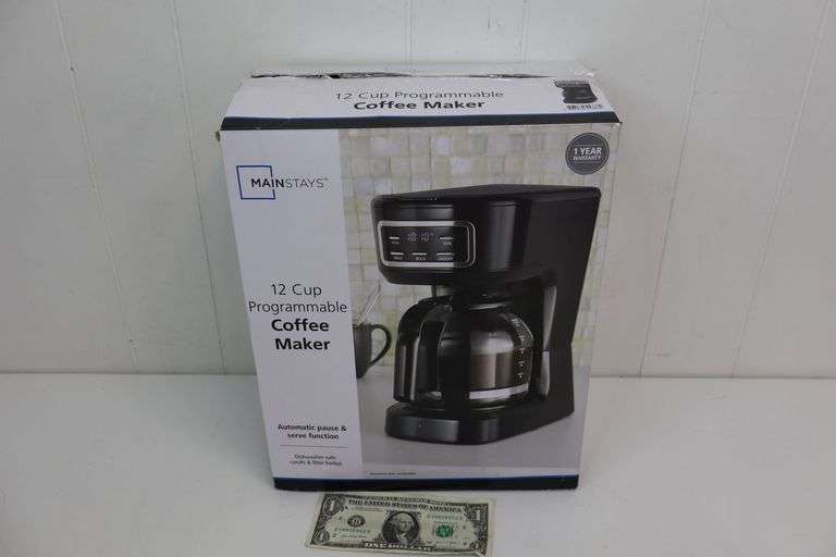 NEW Mainstays 12-Cup Programmable Coffee Maker! (9D) - Texas Online ...