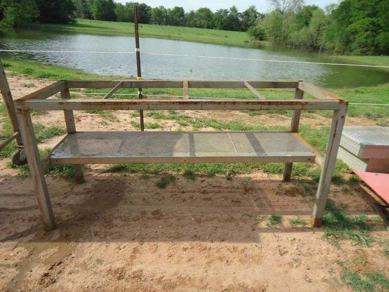 Metal shop table, needs top, bring help to load. - Texas Online Auction ...