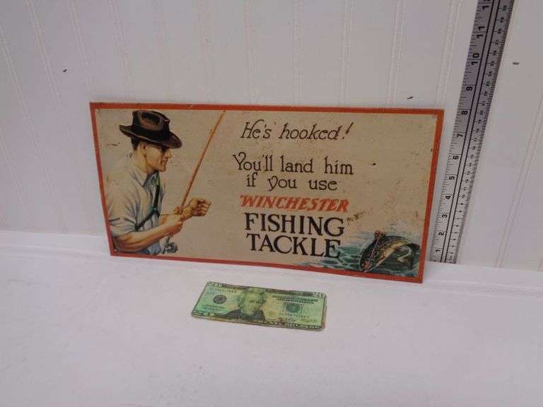 Winchester Fishing Tackle sign. - Texas Online Auction House