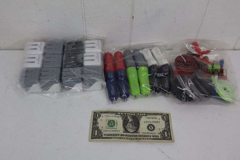 NEW Lot of Type C Charging Cables, Dual USB Car Adapters AND Wall ...