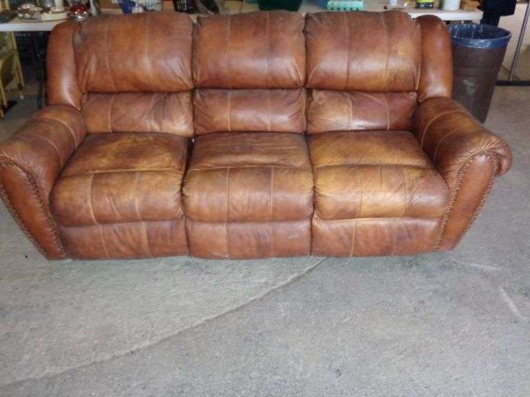 Used Leather Couch w/ Dual Recliners. Come to preview and check it out ...