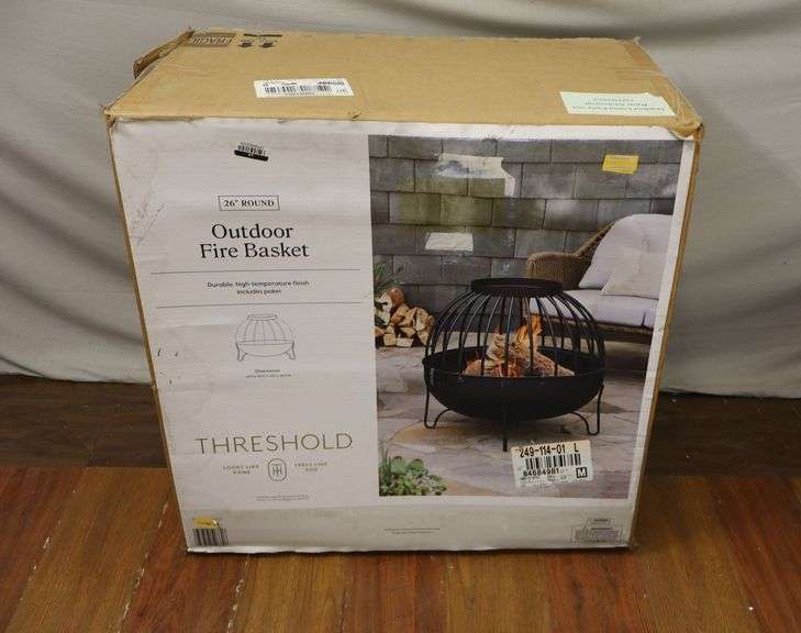 NEW Threshold 26" Outdoor Fire Basket! (13A) - Texas Online Auction House