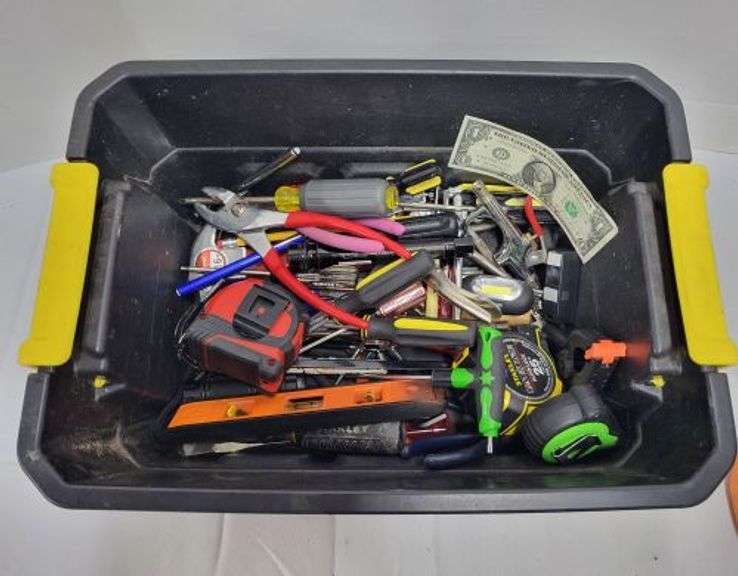 Bin of hand Held Tools. ~ cash only ~. (5K) - Texas Online Auction House