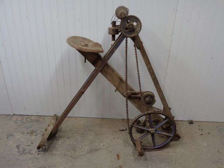 Antique Sharping Stone, Foot Pedal Action Sickle Grinder, Antique ...