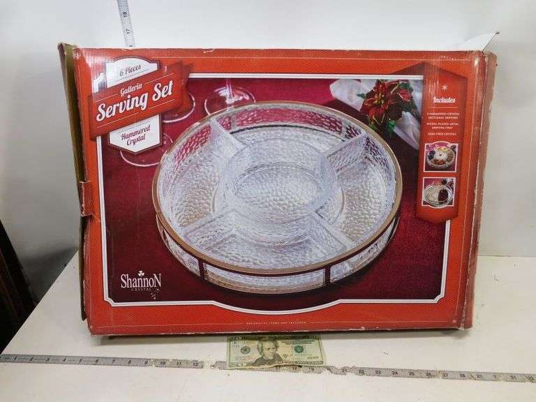 Shannon Crystal Serving Set- In Box - Texas Online Auction House