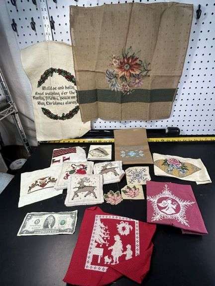 Vintage Cross Stitch/Embroidered Projects - Texas Online Auction House