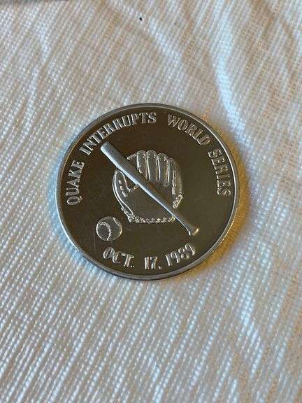 1989 Quake Interrups World Series Coin, .999 Silver - United Edge Real ...