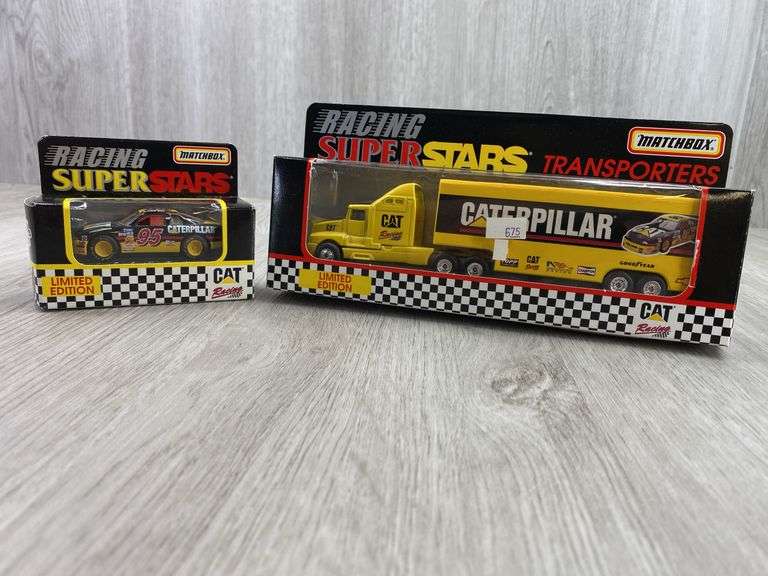 Caterpillar #95 Transport Tractor Trailer & Race Car, Limited Edition ...