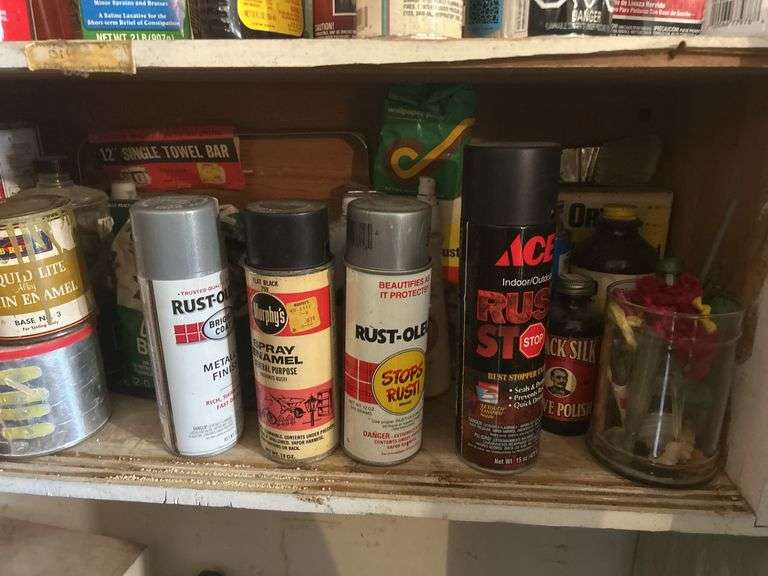 Contents Of Shelves-Spray Paint, Stain, Wax & More - United Edge Real ...