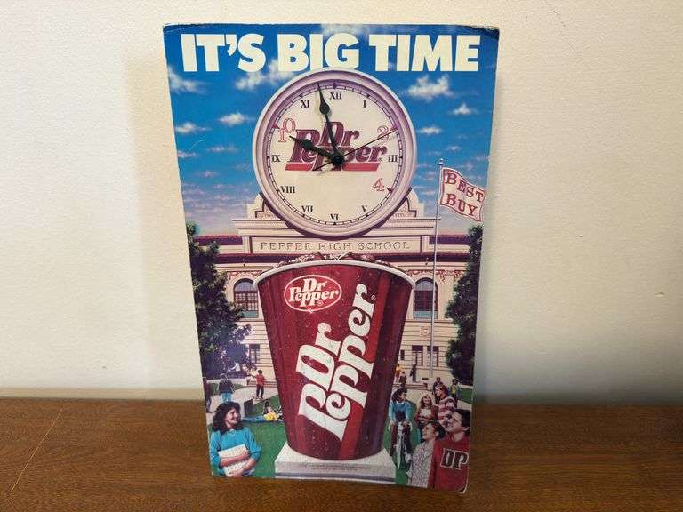 Dr. Pepper Cardboard Stand Up Clock-15” - United Edge Real Estate & Auction