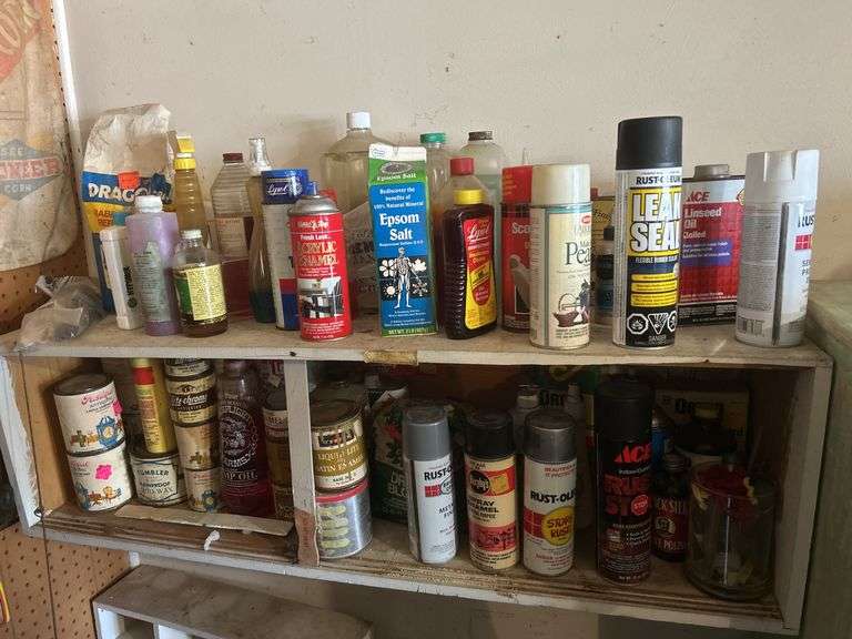 Contents Of Shelves-Spray Paint, Stain, Wax & More - United Edge Real ...